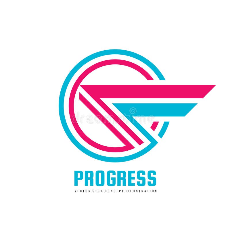 Progress - Vector Business Logo Template Concept Illustration. Abstract ...