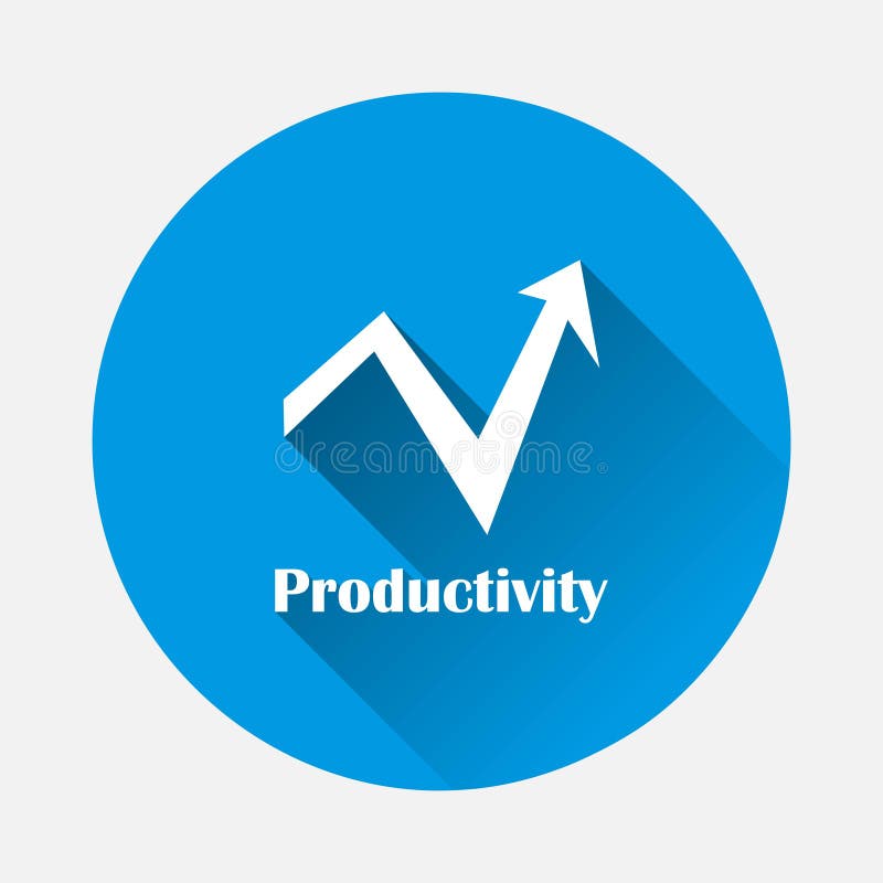 Progress Vector Icon on Blue Background. Flat Image with Long Shadow ...