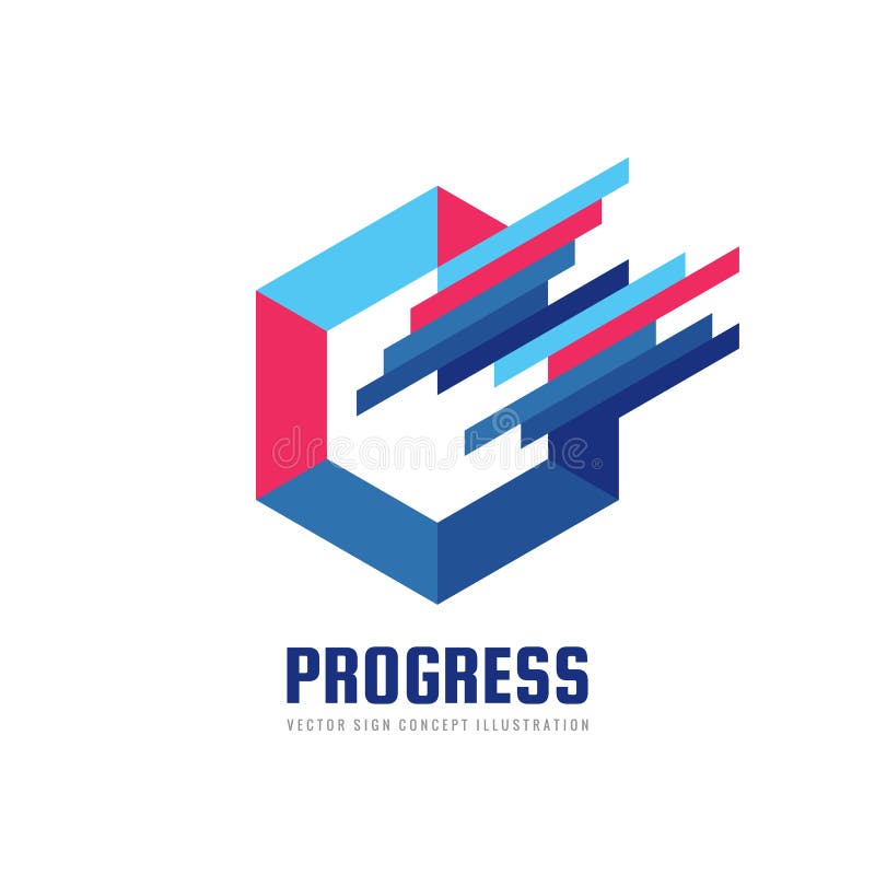 Progress - Vector Business Logo Template Concept Illustration. Abstract ...