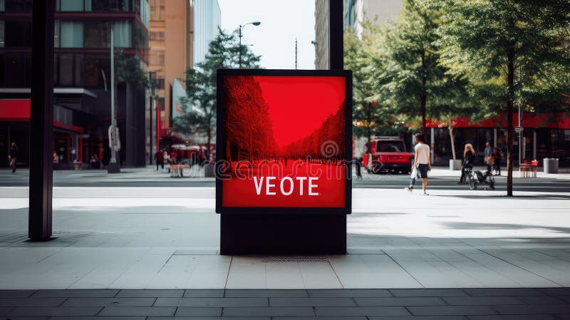Progress vote red stock illustration. Illustration of poster - 361127852