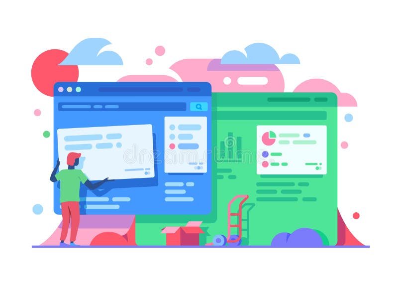 Progress of Web Design Work Stock Vector - Illustration of plan, idea ...