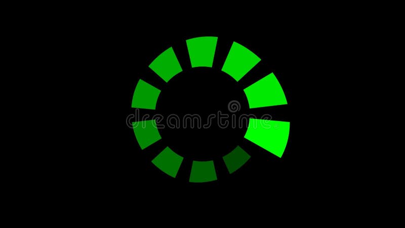 Progress Wheel Spinning - Seamless Looping, Green on Black Stock Video ...
