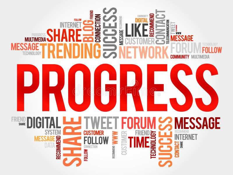 Progress Word Cloud Means Maturity Growth and Improvement Stock ...