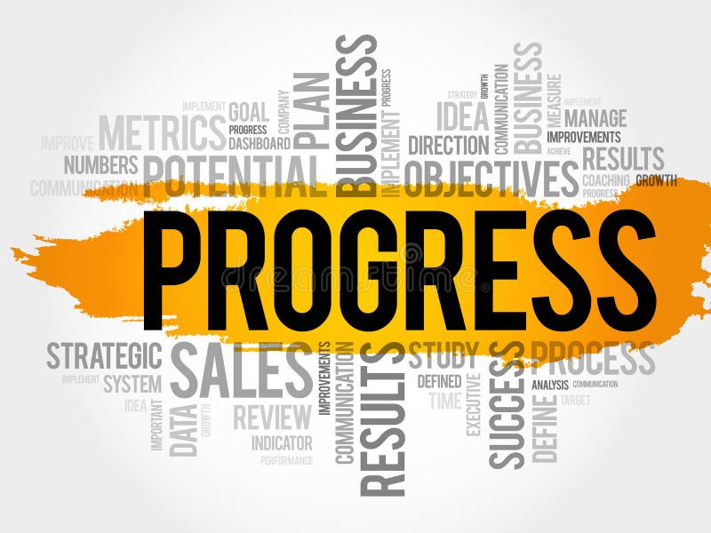 Progress Word Cloud Collage Stock Illustration - Illustration of leader ...