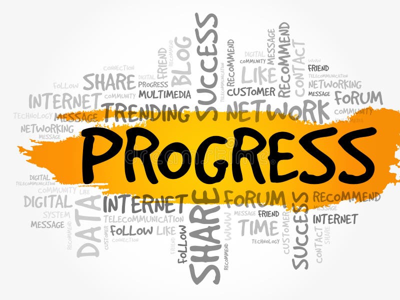 PROGRESS Word Letters on Wooden Blocks with Wooden Letters. BUSINESS ...