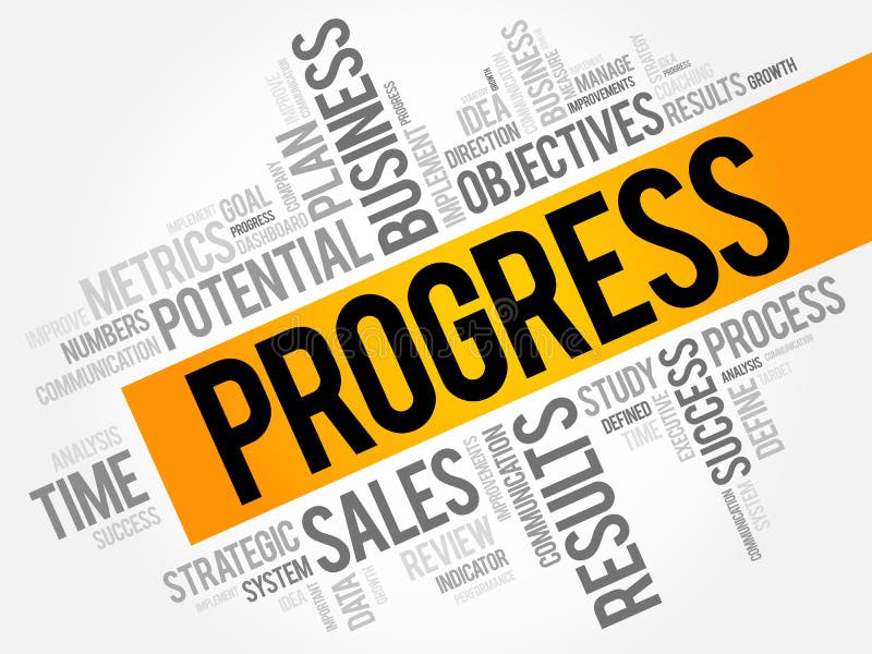Progress Word Cloud Collage Stock Illustration - Illustration of ...