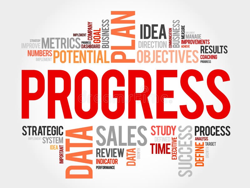 Progress Word Cloud Means Maturity Growth and Improvement Stock ...