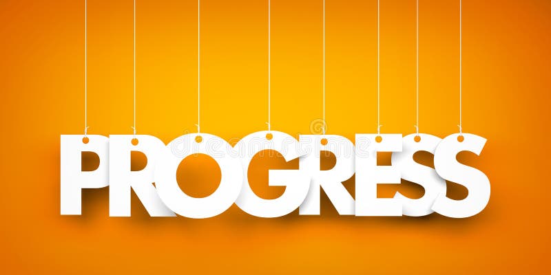 Progress - Word Hanging on Orange Background Stock Illustration ...