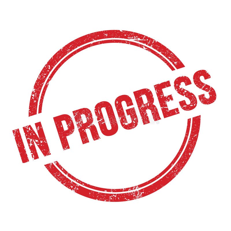 In PROGRESS Words on Red Round Stamp Stock Illustration - Illustration ...