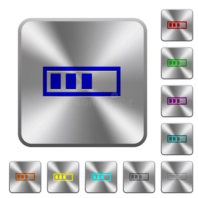 Progressbar Rounded Square Steel Buttons Stock Vector - Illustration of information, feedback ...