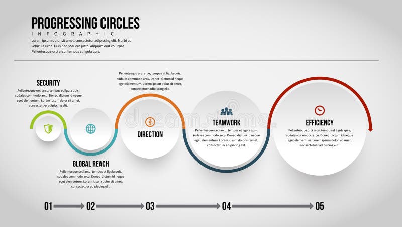 Progressing Circles Infographic Stock Vector - Illustration of data ...