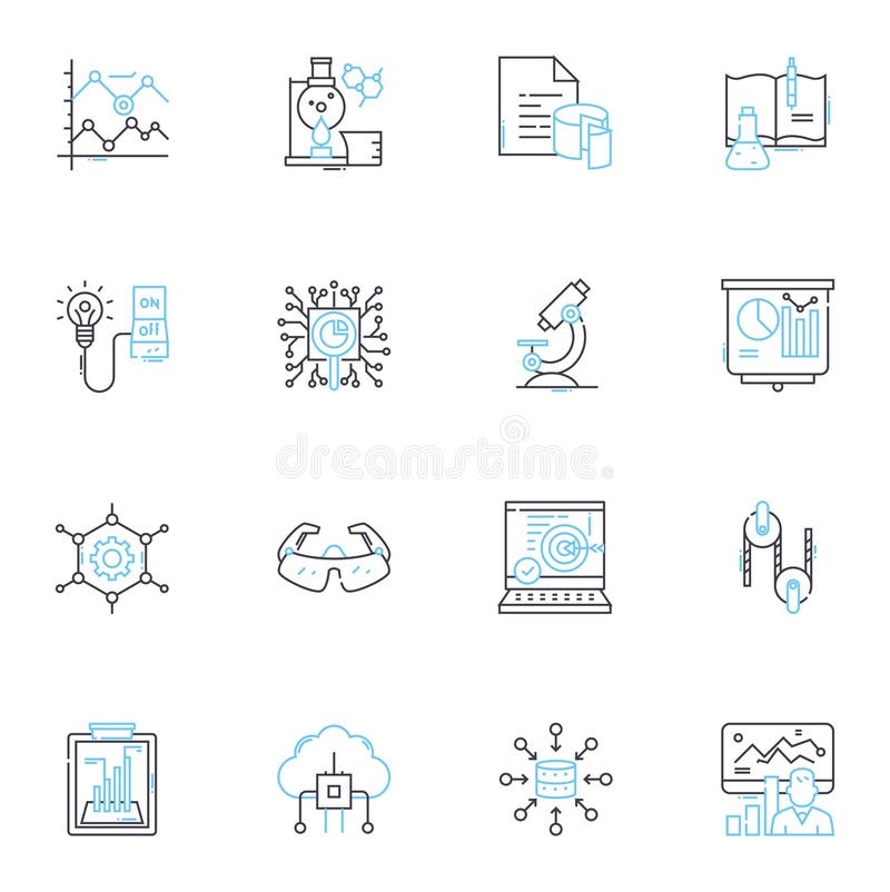 Progression and Improvement Linear Icons Set. Enhance, Develop, Evolve ...