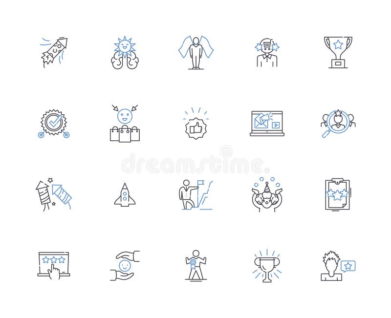 Progression Line Icons Collection. Advancement, Development, Growth ...