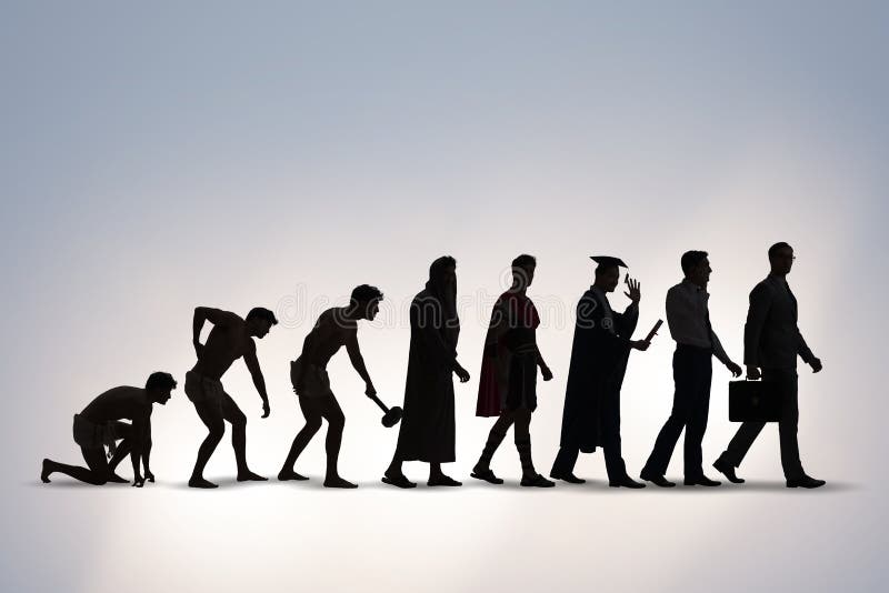The Progression of Man Mankind from Ancient To Modern Stock Photo ...