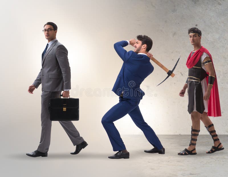 Progression of Man Mankind from Ancient To Modern Stock Image - Image ...