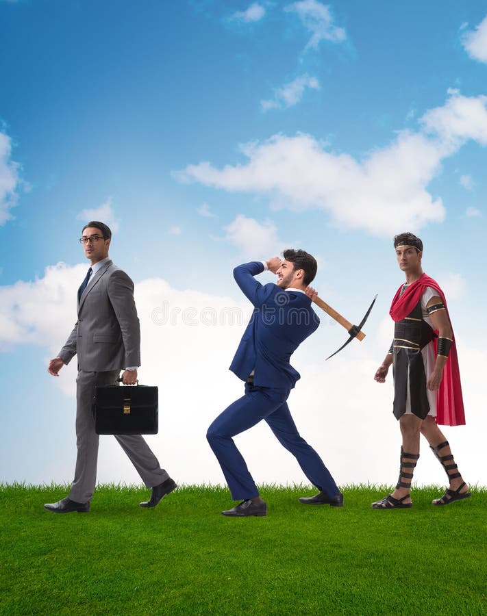 Progression of Man Mankind from Ancient To Modern Stock Photo - Image ...