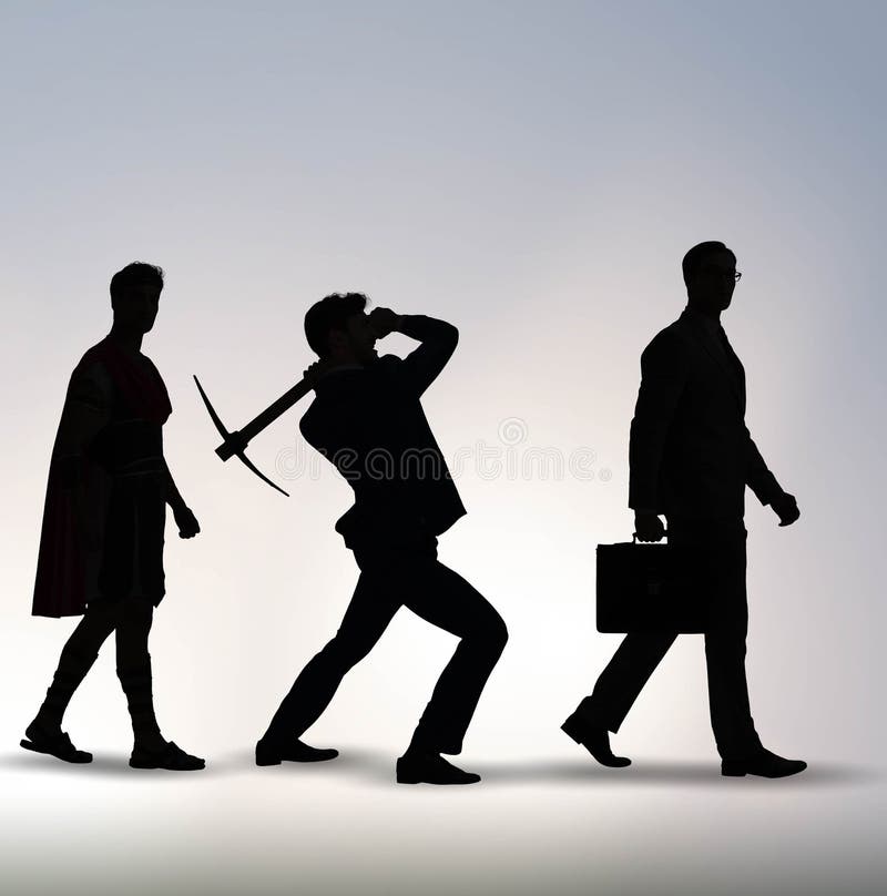 Progression of Man Mankind from Ancient To Modern Stock Image - Image ...