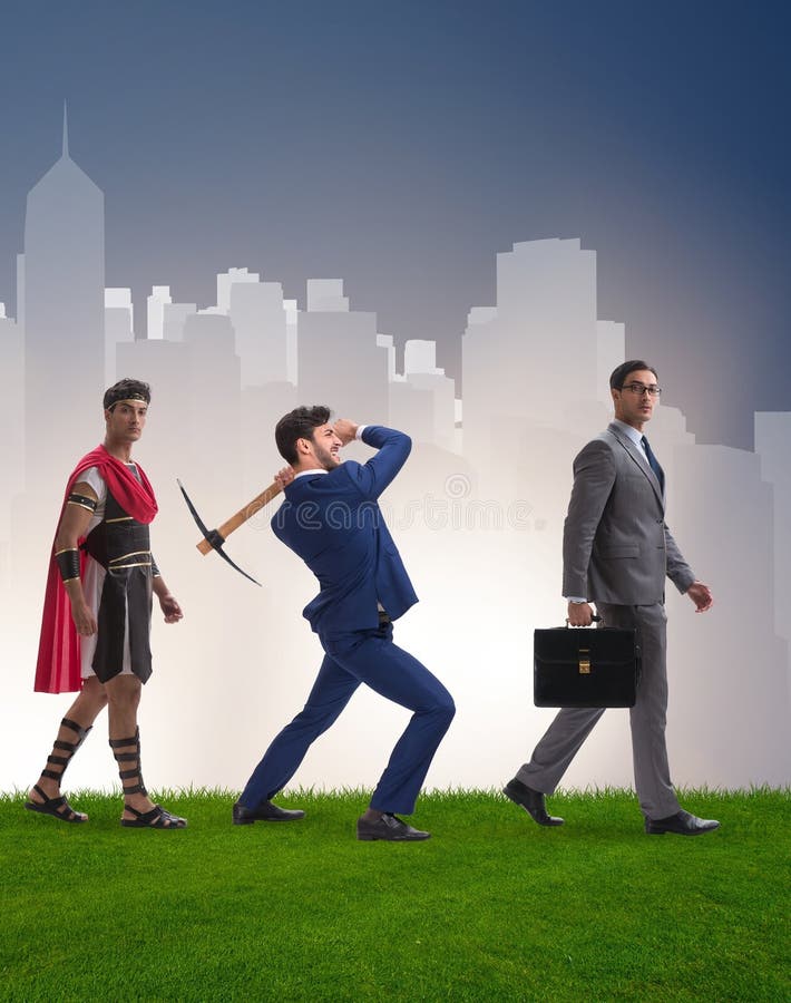 Progression of Man Mankind from Ancient To Modern Stock Image - Image ...