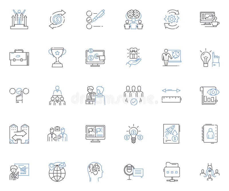 Progression Line Icons Collection. Growth, Advancement, Development ...