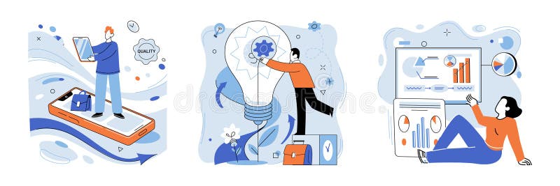 Progressive Business. Development is Canvas Painted with Brushstrokes ...