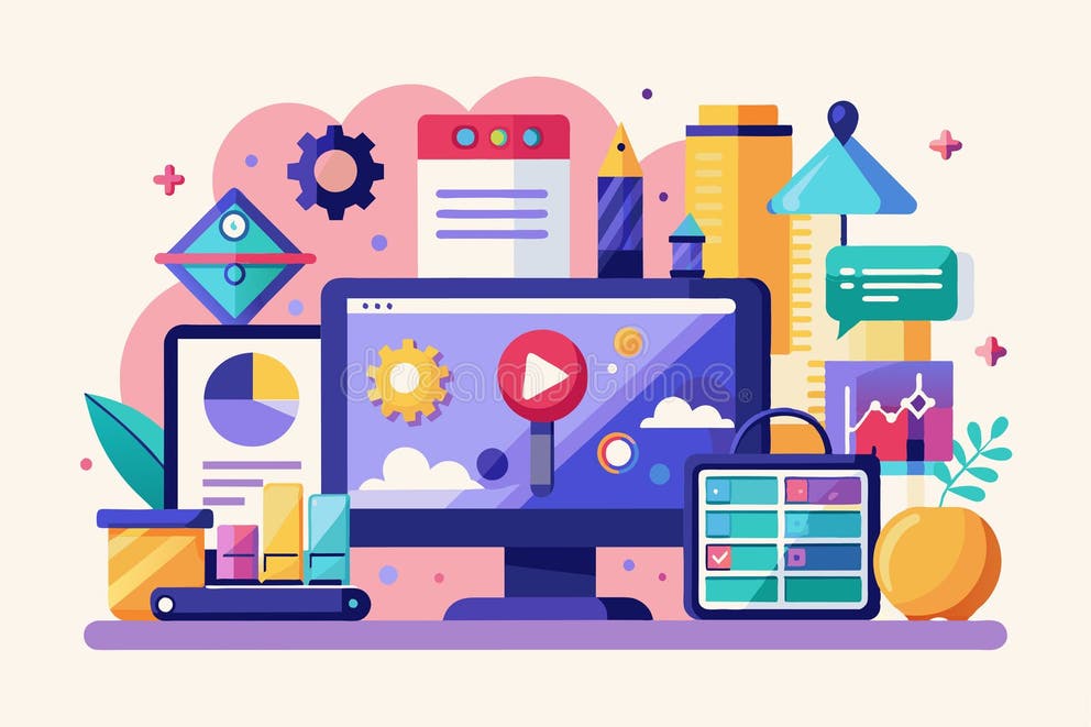 Progressive Digital Workspace Showcasing Customizable Elements and ...