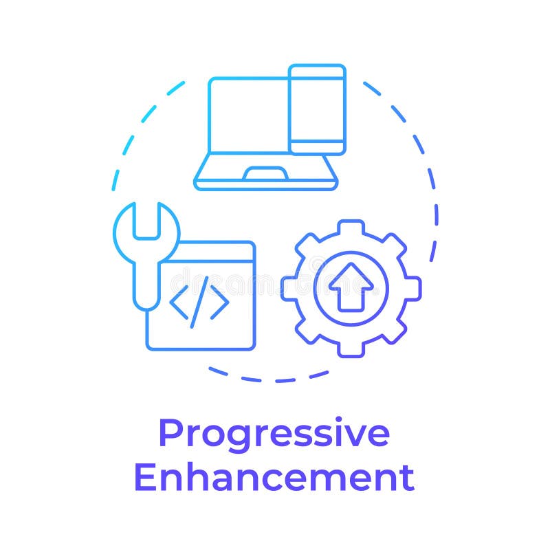 Progressive Enhancement Blue Gradient Concept Icon Stock Illustration ...