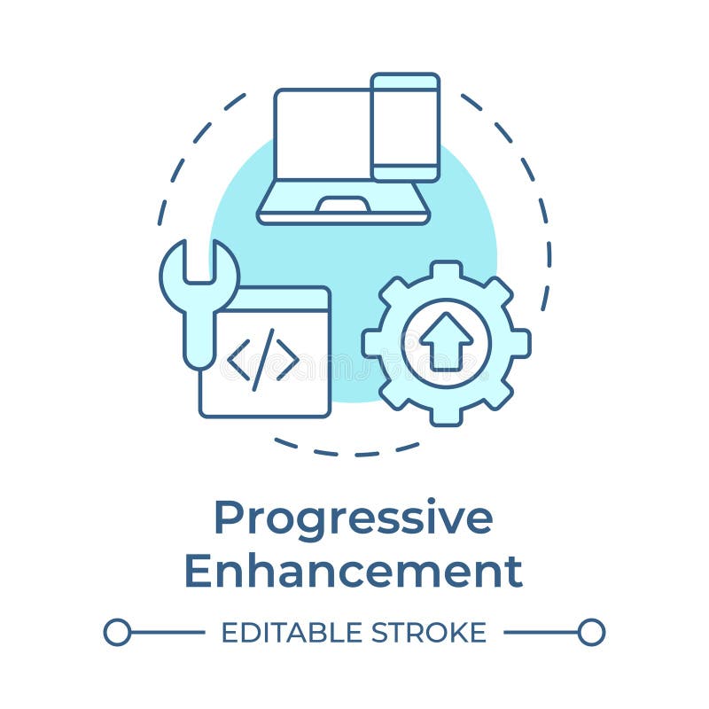 Progressive Enhancement Soft Blue Concept Icon Stock Vector ...