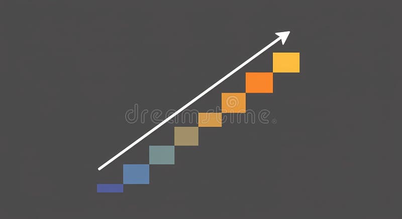 Progressive Growth Chart stock illustration. Illustration of rising ...