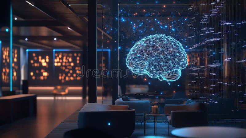 Progressive Human Brain Clothed in Digital Technologies Stock ...