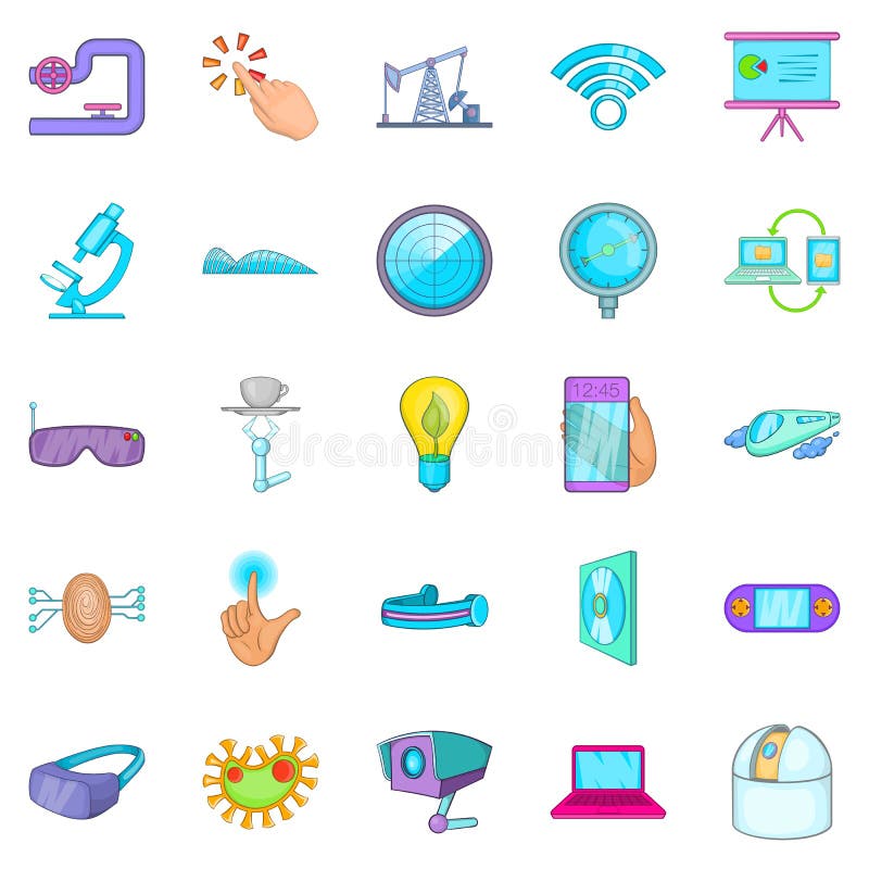 Progressive Icons Set, Cartoon Style Stock Vector - Illustration of ...