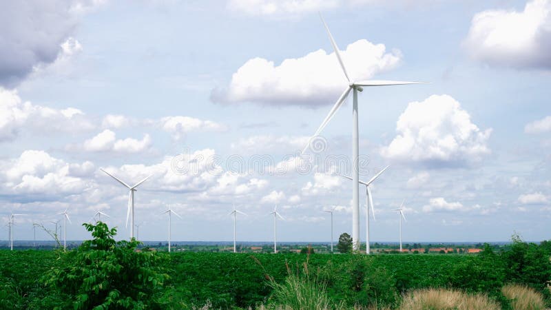 Progressive Man with His EV Car and Wind Turbine As Concept of ...