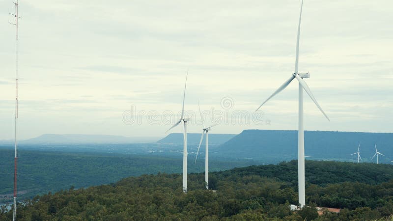 Progressive Man with His EV Car and Wind Turbine As Concept of ...