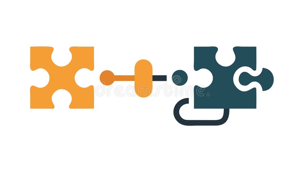 Progressive Linkage Solution Puzzle Icon, Vector Design Generative AI ...
