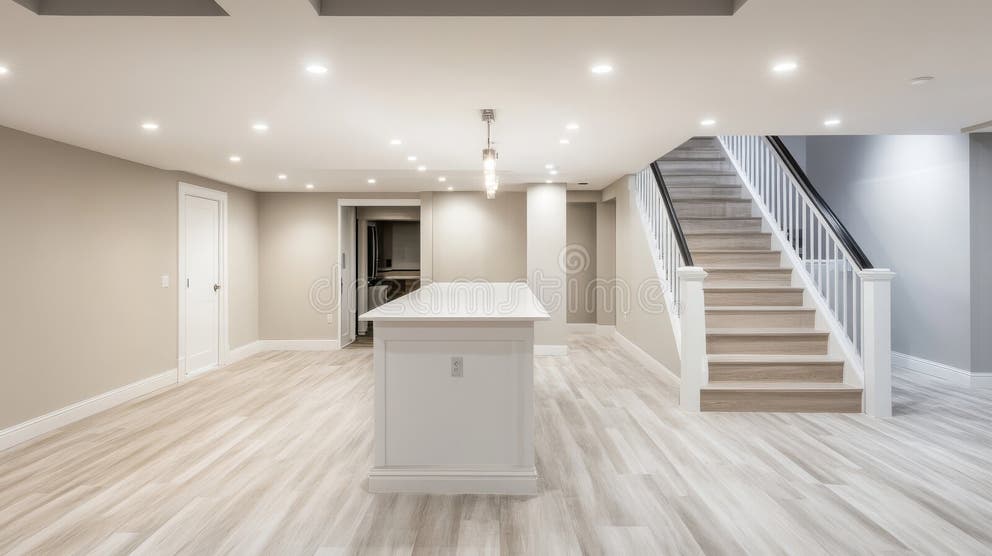 A Progressive Modern Basement Renovation Featuring an Elegant Open ...