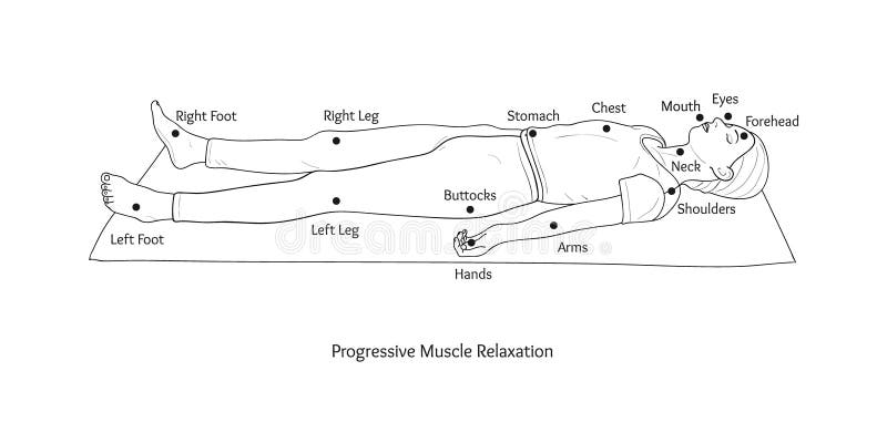 Progressive Muscle Relaxation. Vector Stock Vector - Illustration of ...