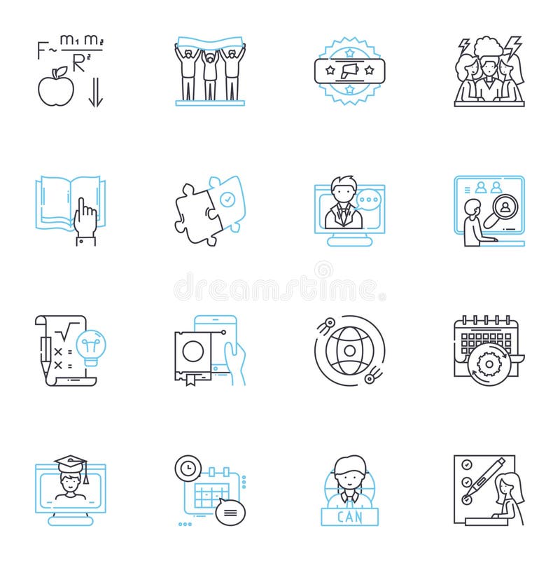 Progressive Pedagogy Linear Icons Set. Innovation, Creativity ...