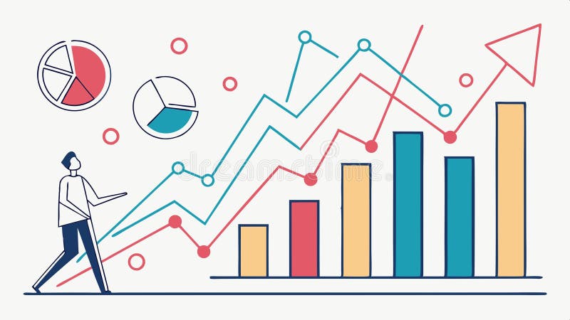 Line Graph with Upward Trend and Data Points Vector Design Generative ...