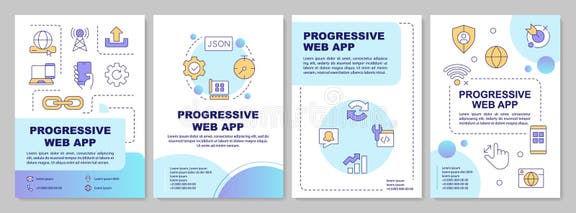Progressive Web App Blue Circle Brochure Template Stock Illustration ...