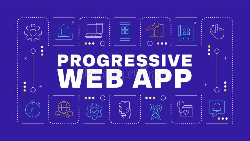 Progressive Web App Dark Purple Word Concept Stock Illustration ...