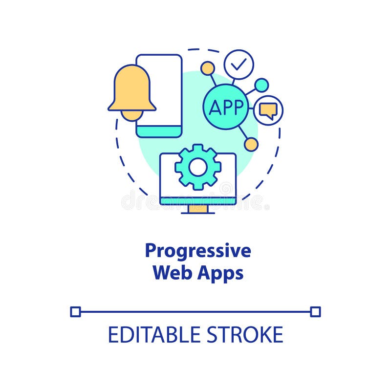 Progressive Web Apps Concept Icon Stock Illustration - Illustration of ...