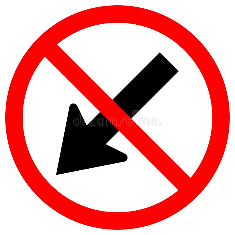 Prohibit Keep Left by the Arrow Red Circle Traffic Road Sign,Vector ...
