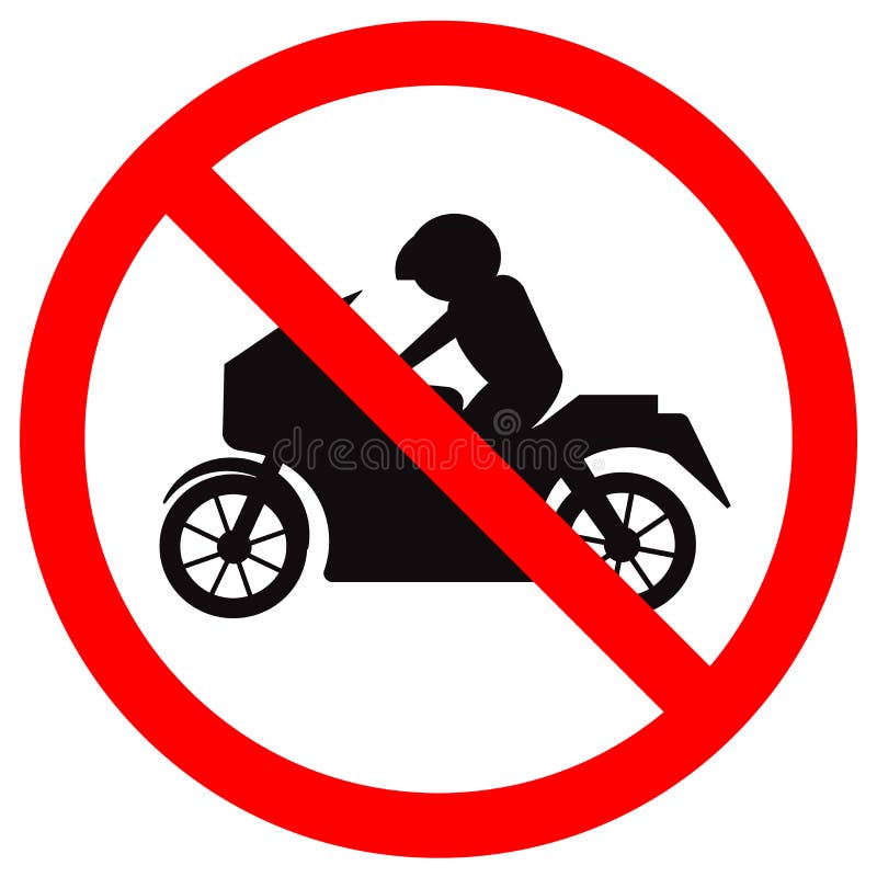 Warning Motorcycle Parking Symbol Sign, Vector Illustration, Isolate on ...