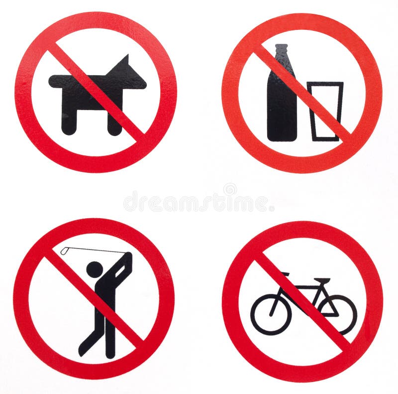Prohibited Activities stock photo. Image of sign, prohibit - 11738926