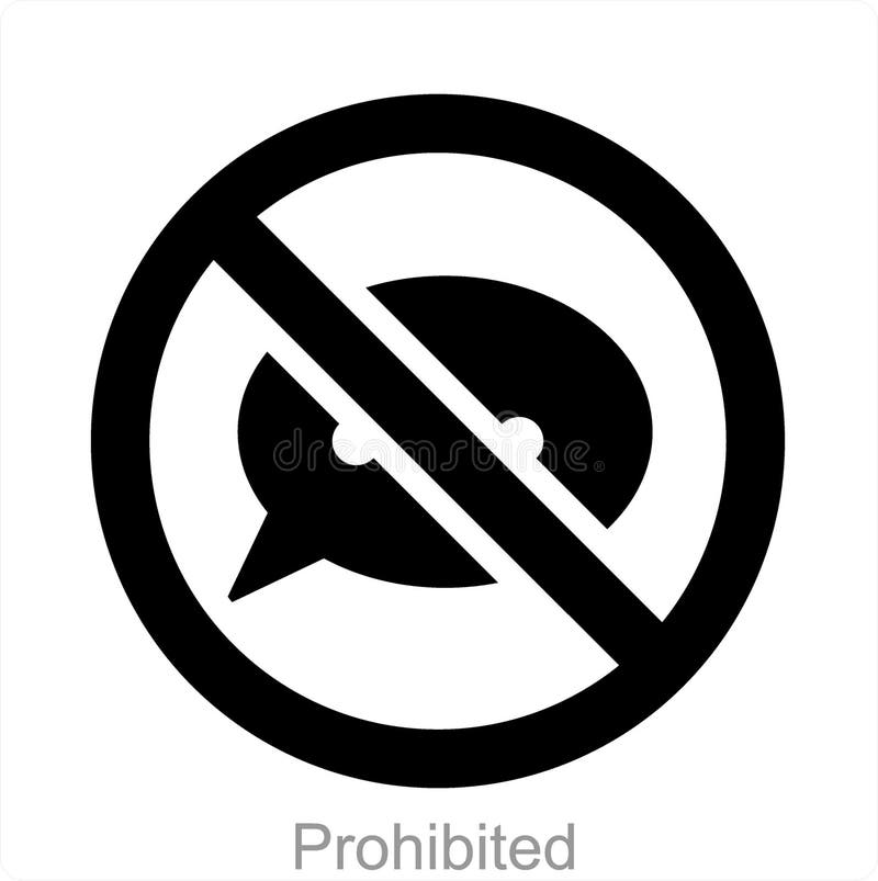 Prohibited and Blocked Message Icon Concept Stock Illustration ...