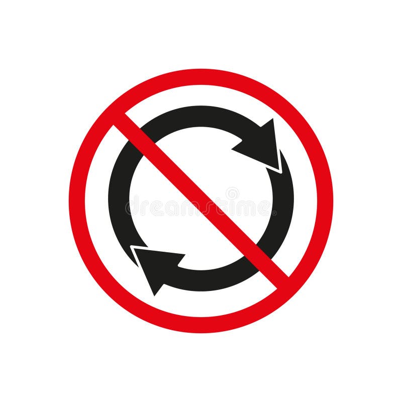 Prohibited Circle Symbol. Red Restriction Sign. Black Circular Arrows ...