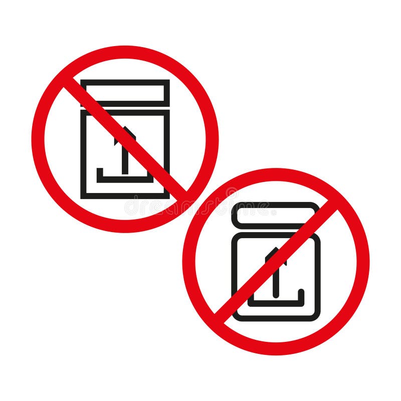 Prohibited Container Graphic. Red Ban Vector Emblem. Secure Storage ...