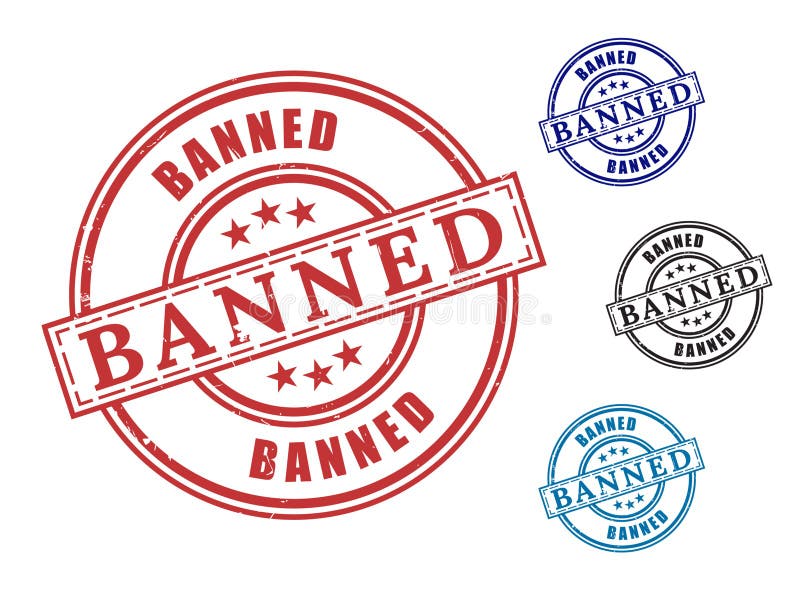 Prohibited Content Label Set, Vector Stamps for Restricted Material ...