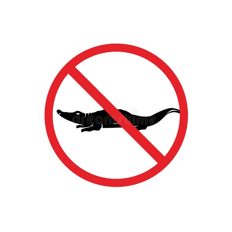 Prohibited and Dangerous Signs. Crocodile Danger Stock Vector ...