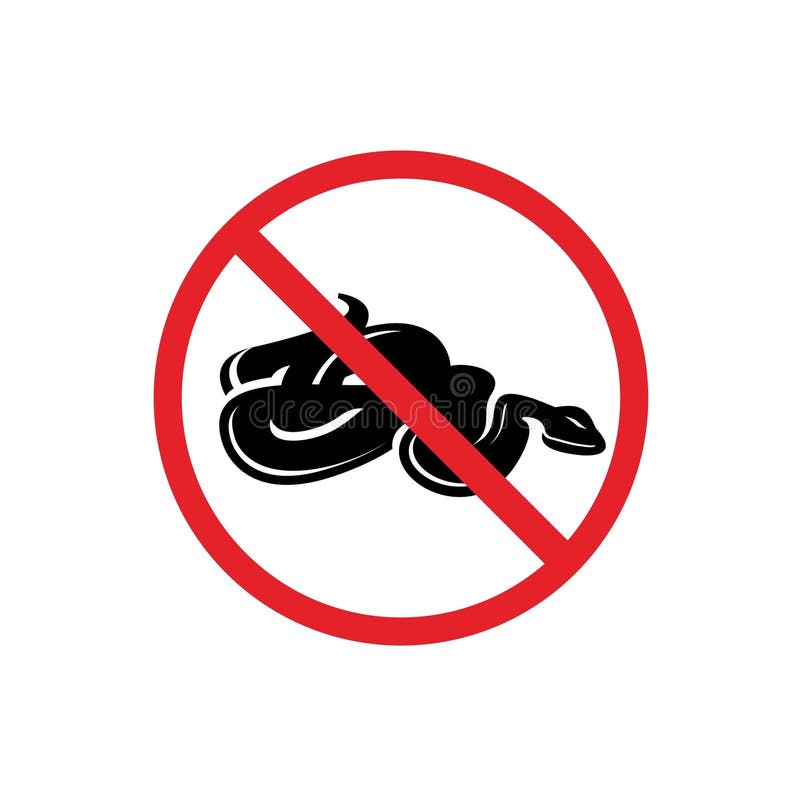 Prohibited and Dangerous Signs. Python Danger Stock Vector ...