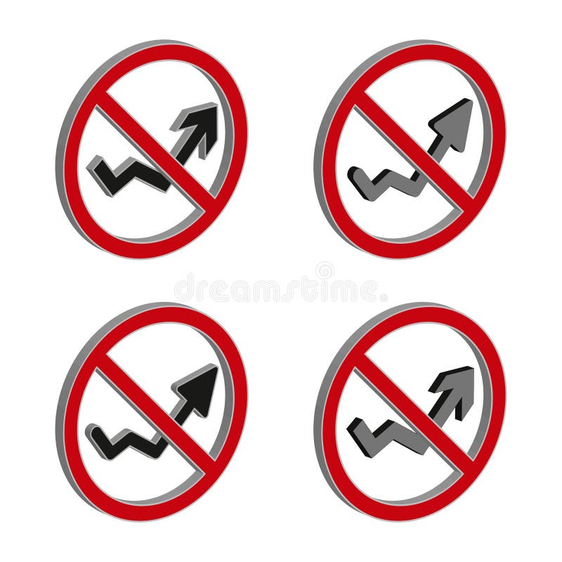 Prohibited Direction Signs. Vector Forbidden Arrows Set. No Turning ...